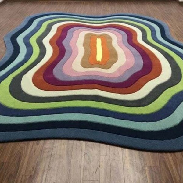 Round Rug Illusion - Etsy
