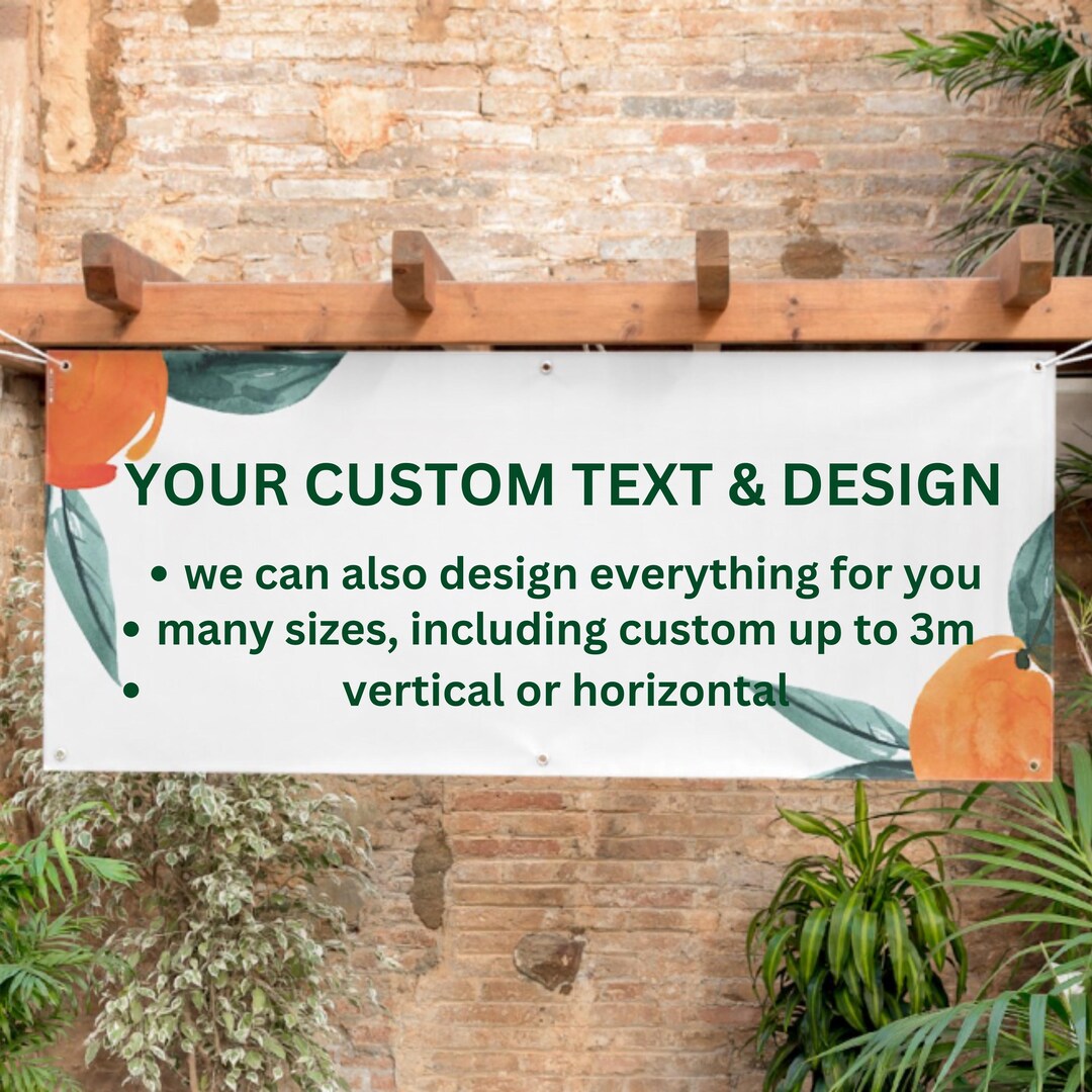 Custom Vinyl Banner, Custom Size Banner, Banner for Party, Advertising ...