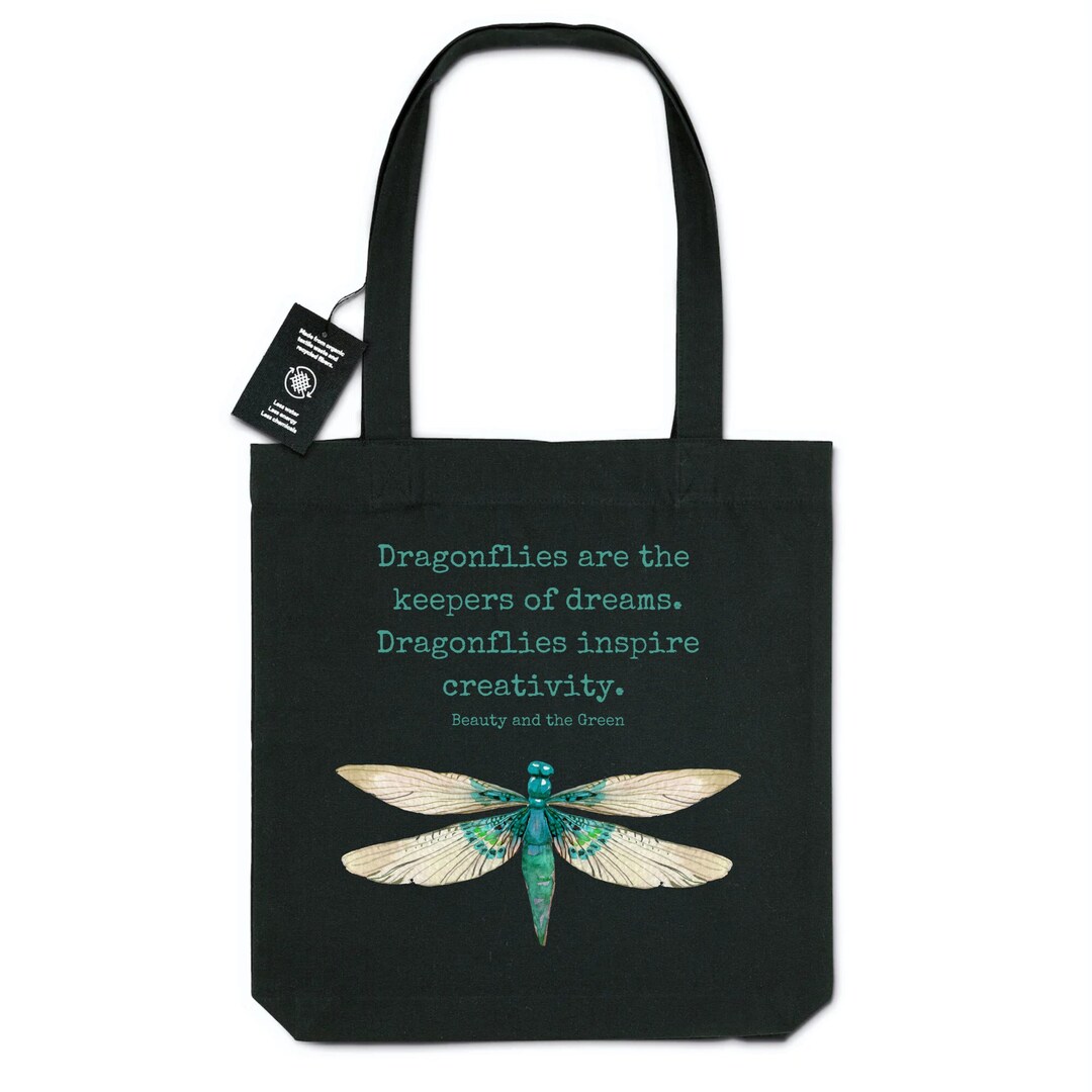 Dragonfly Tote Bag, Organic Tote Bag, Tote Bag for Women, Dragonfly ...
