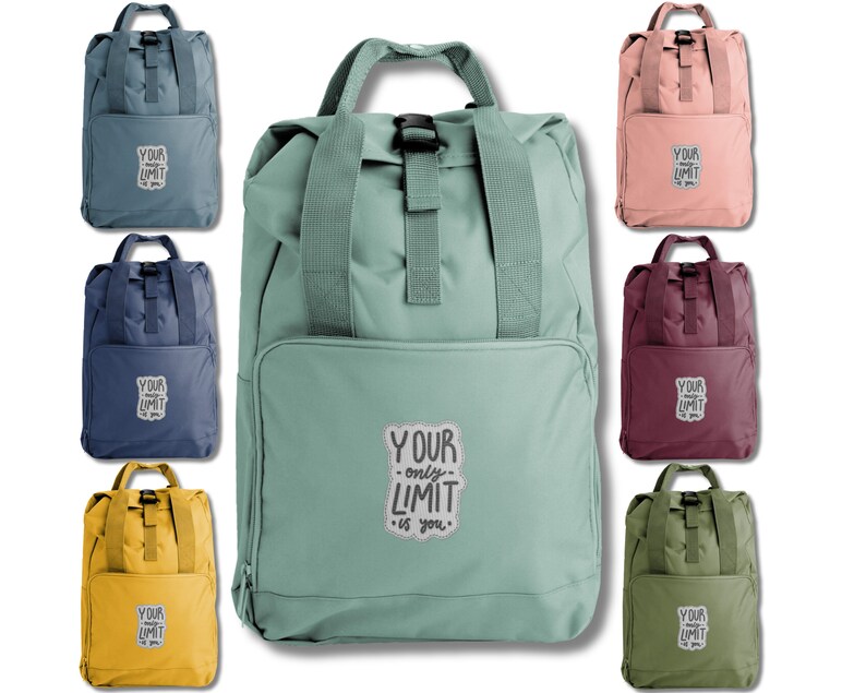Roll-top Backpack for School, Your Only Limit is You, Motivational Gift ...