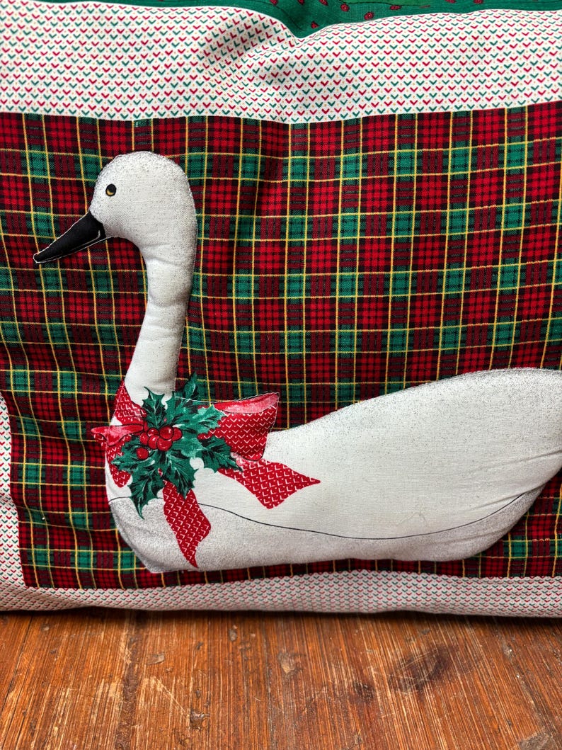 Holiday Swan Pillow - Etsy