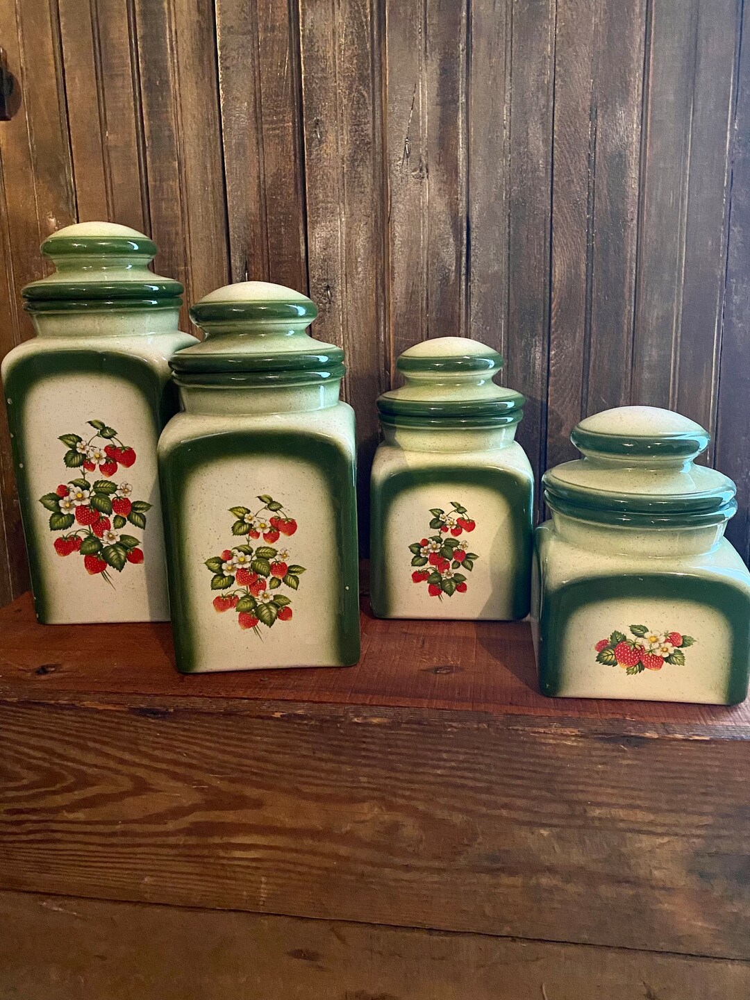 Strawberry Cottage Core Canister Set - Etsy