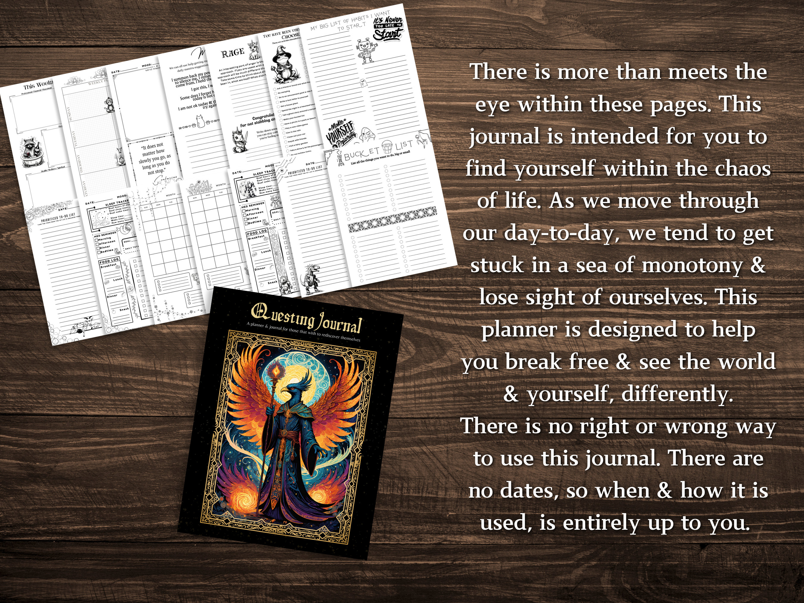 Questing Journal | Printable | Planner | Quests | Questing Creatures | Undated - Etsy