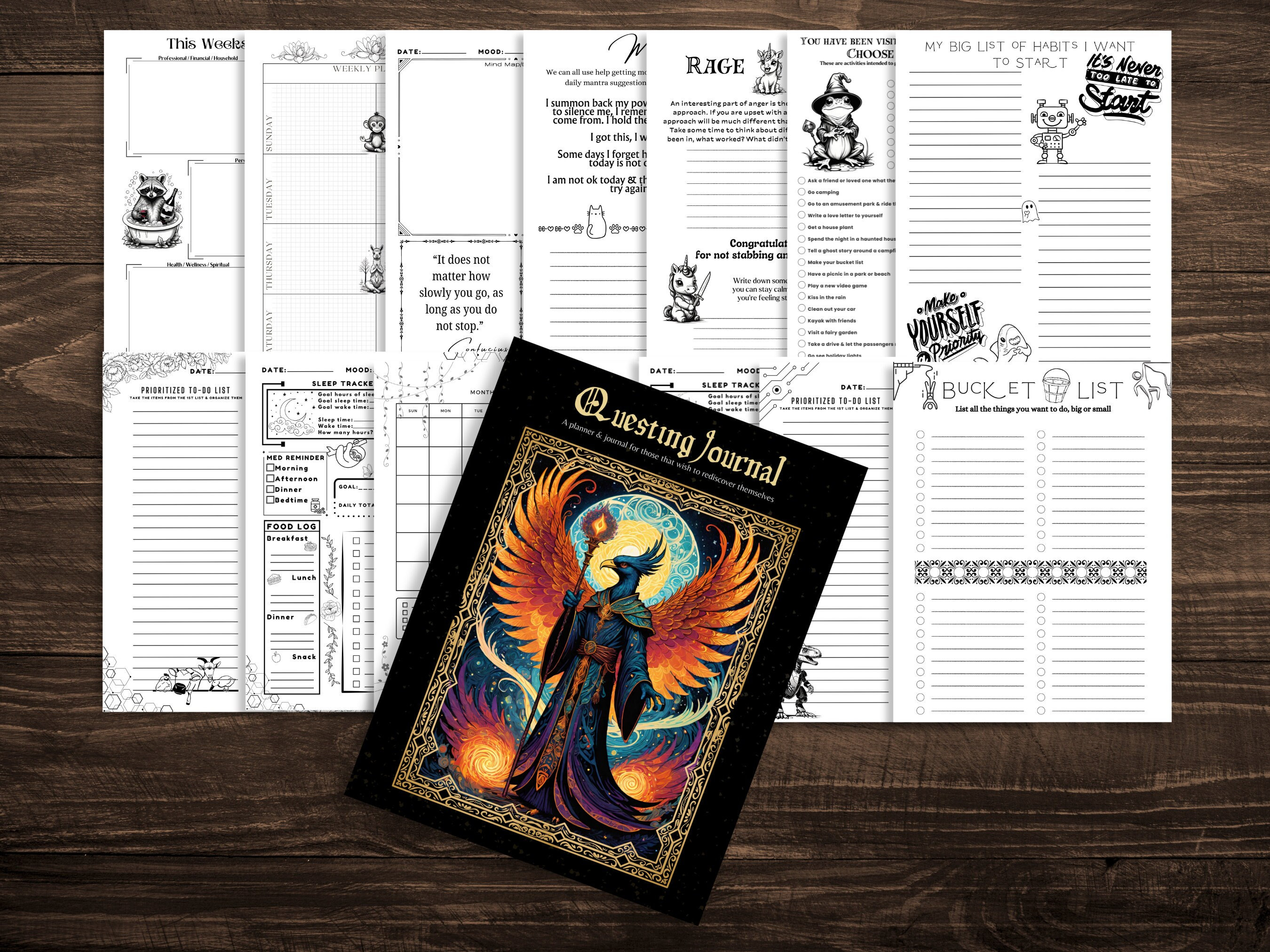 Questing Journal | Printable | Planner | Quests | Questing Creatures | Undated - Etsy