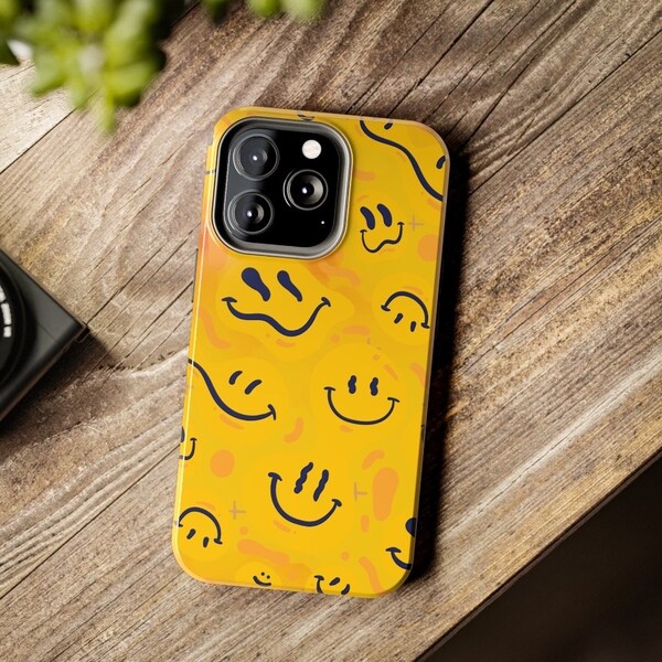 Dripping Smiley Face Phone Case - Etsy