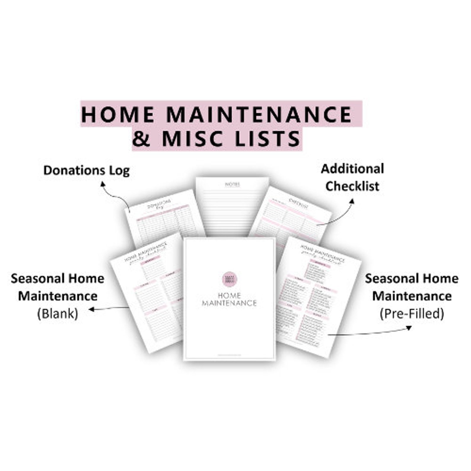Home Cleaning and Maintenance Checklists Printable, Home Cleaning ...