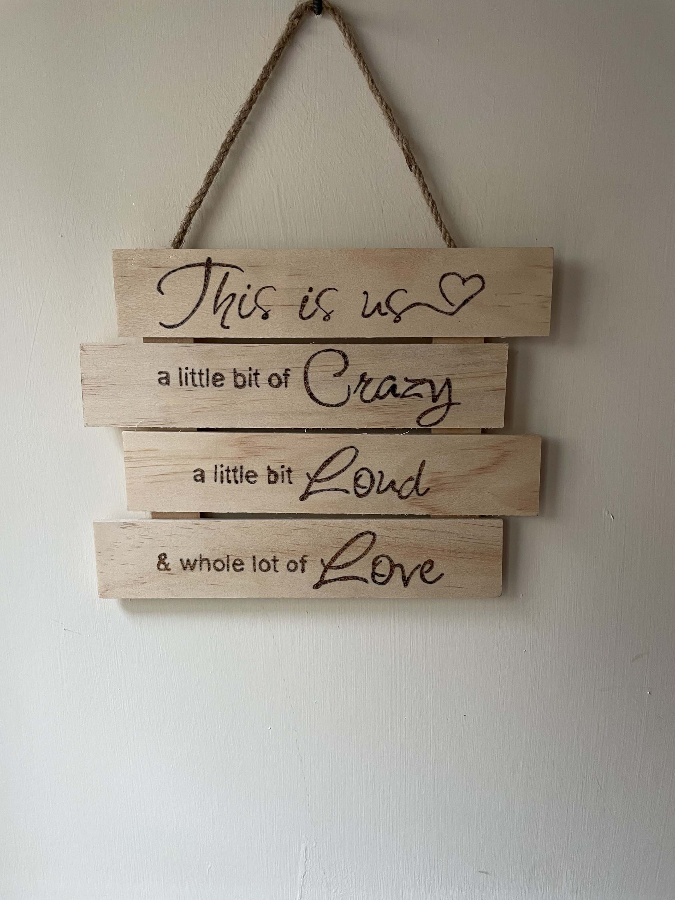 Handmade Wooden Quote Plaque House Decoration Pyrography Wall Hanging ...