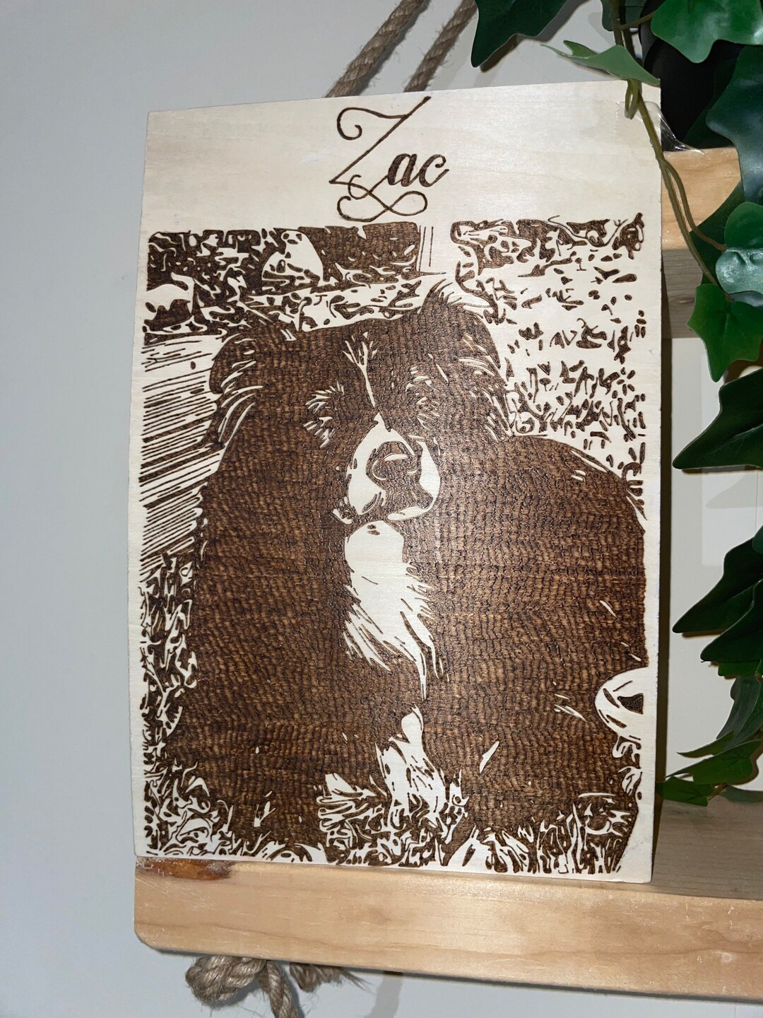 Pet Portrait Pyrography Personalised Dog Portrait Memorial Dog Picture ...