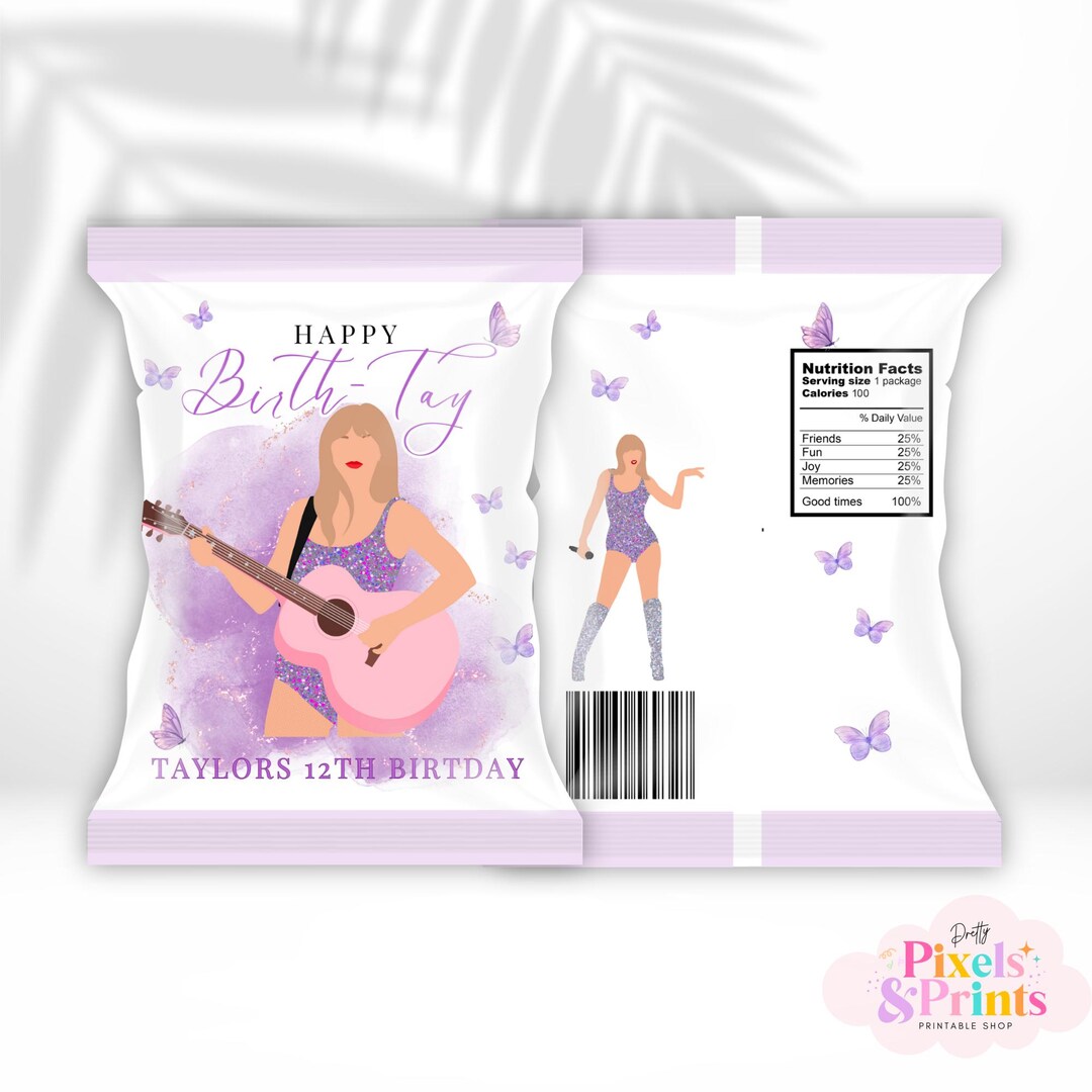 Birth-tay Chip Bag Labels, Chip Bag Label, Birthday Era Party Favors ...