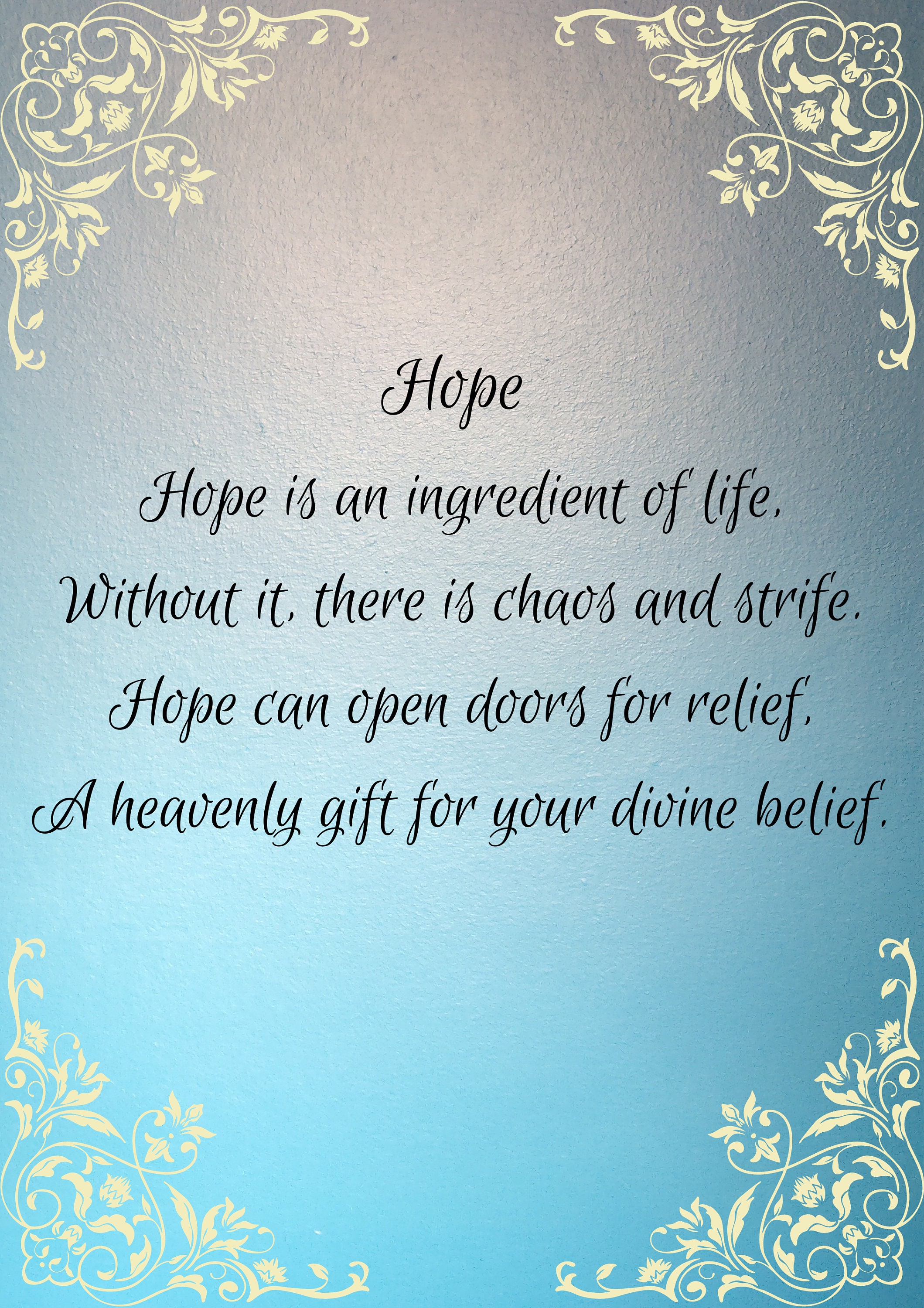 Digital Inspirational Poem, Wall Art, Display, Hope - Etsy