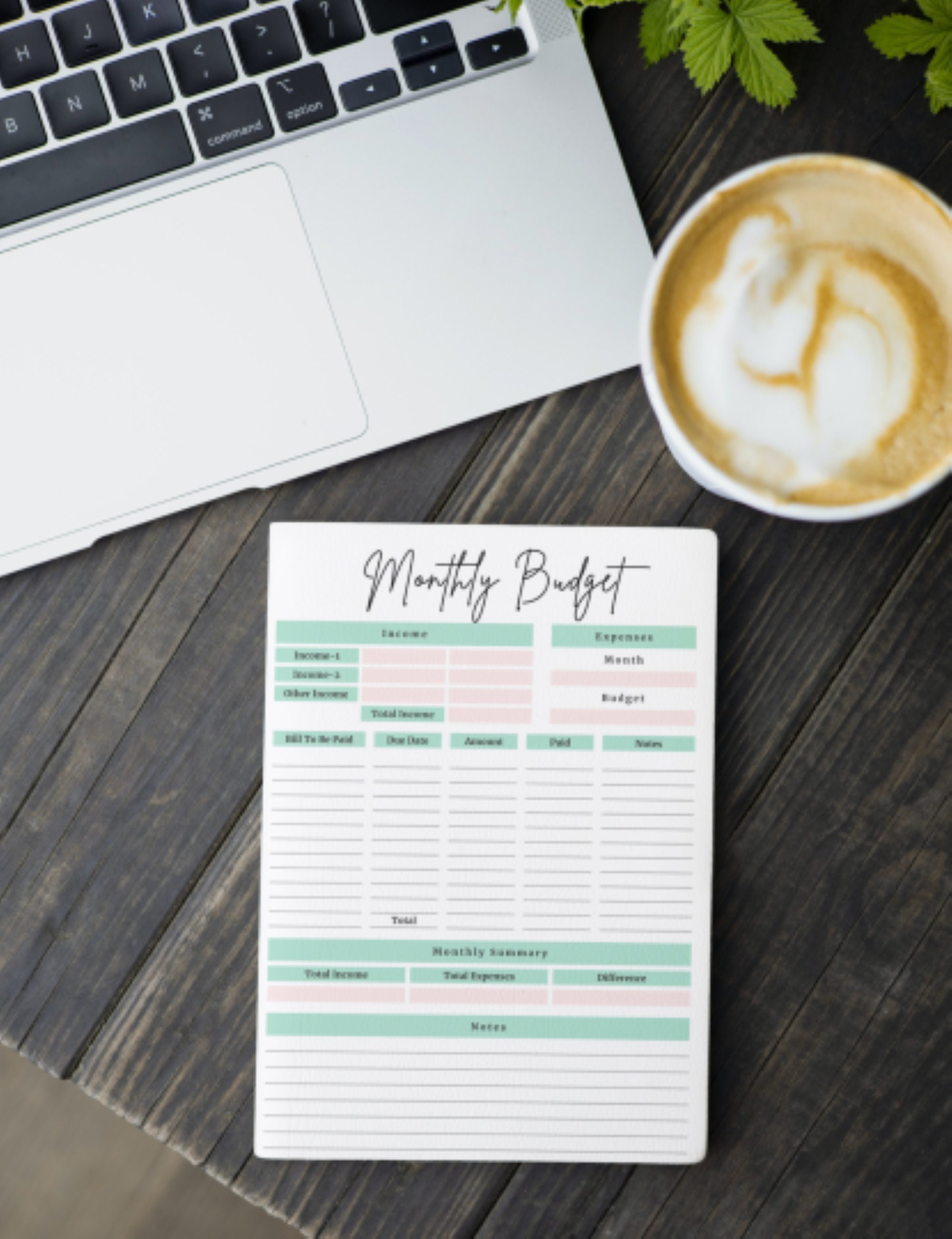 Monthly Budget Printable PDF Digital Planner, Financial Organizer ...
