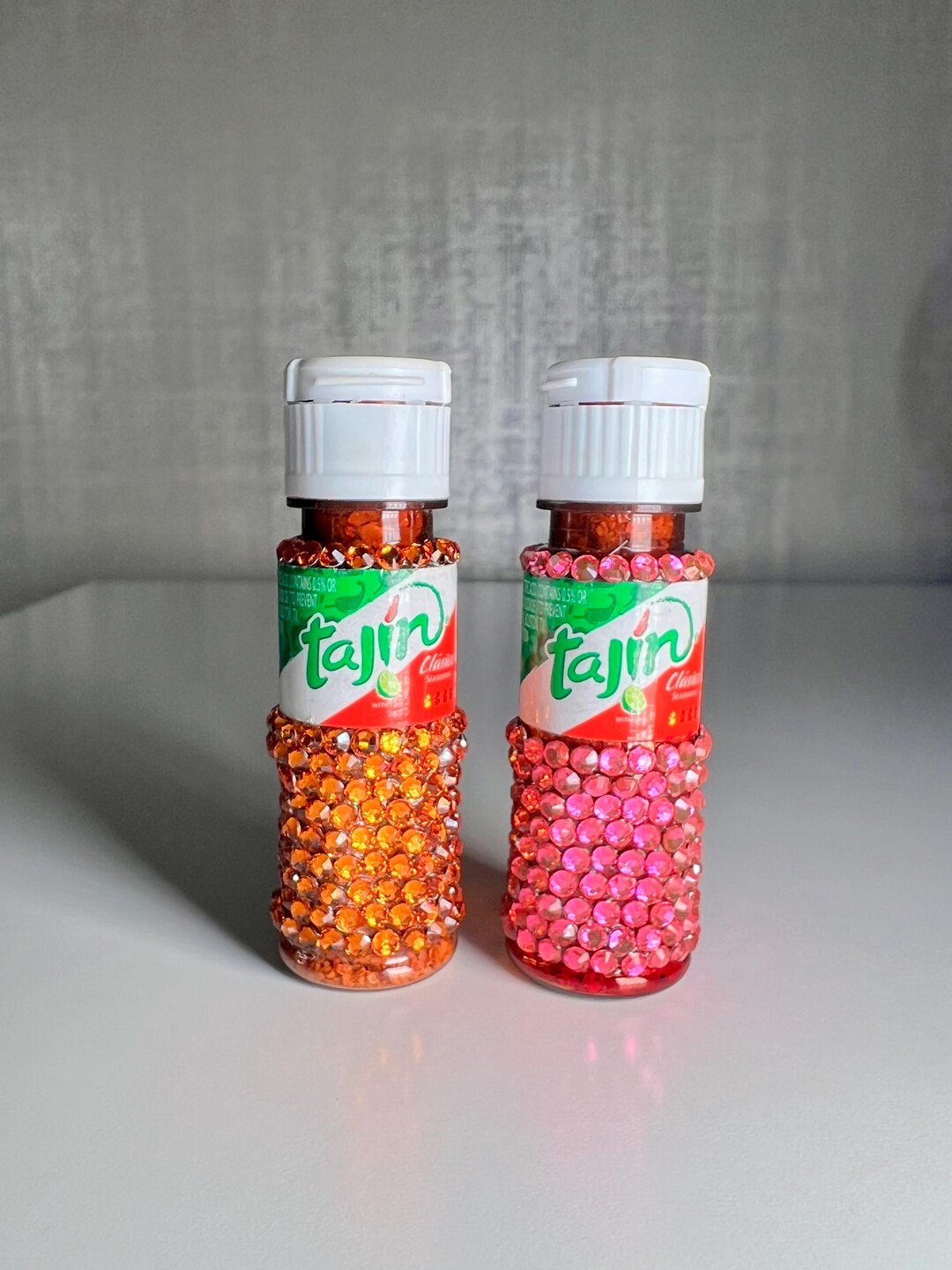Hand-bedazzled Mini Tajín Bottle – Rhinestone-covered Spice for On-the ...