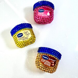 Personalized Bedazzled Vaseline Mini With Rhinestones Initial | Bling ...