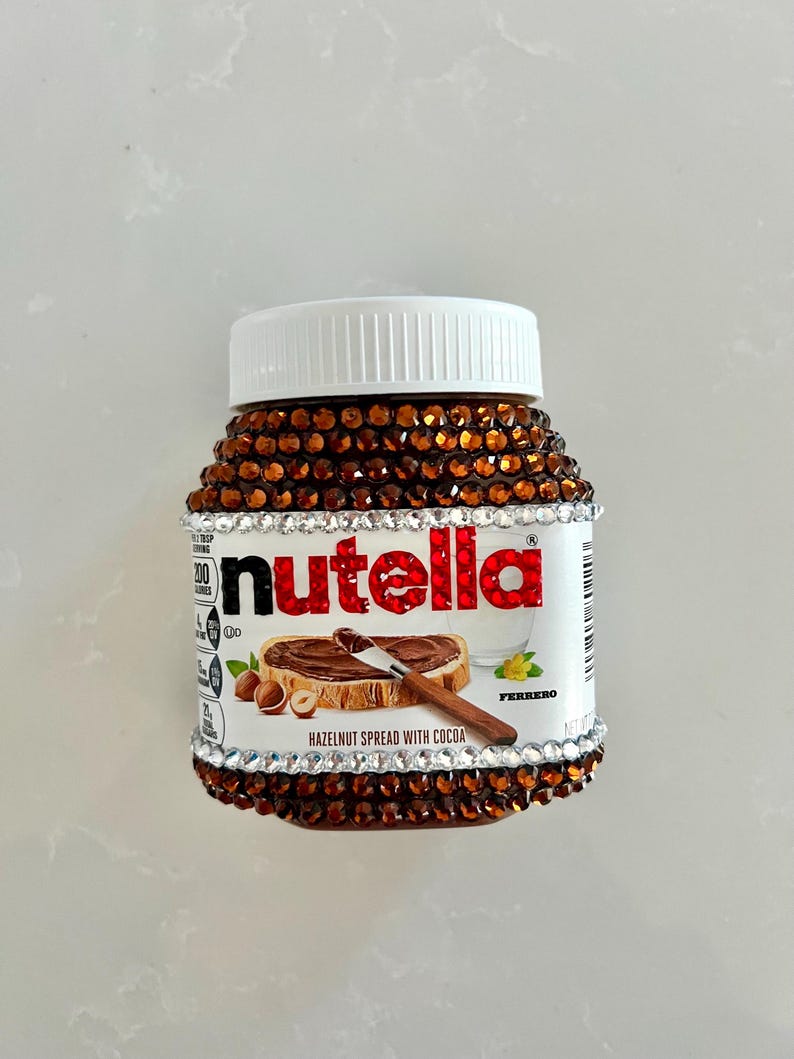 Bedazzled Nutella Jar – Custom Rhinestone Nutella Gift, Sparkly Nutella ...