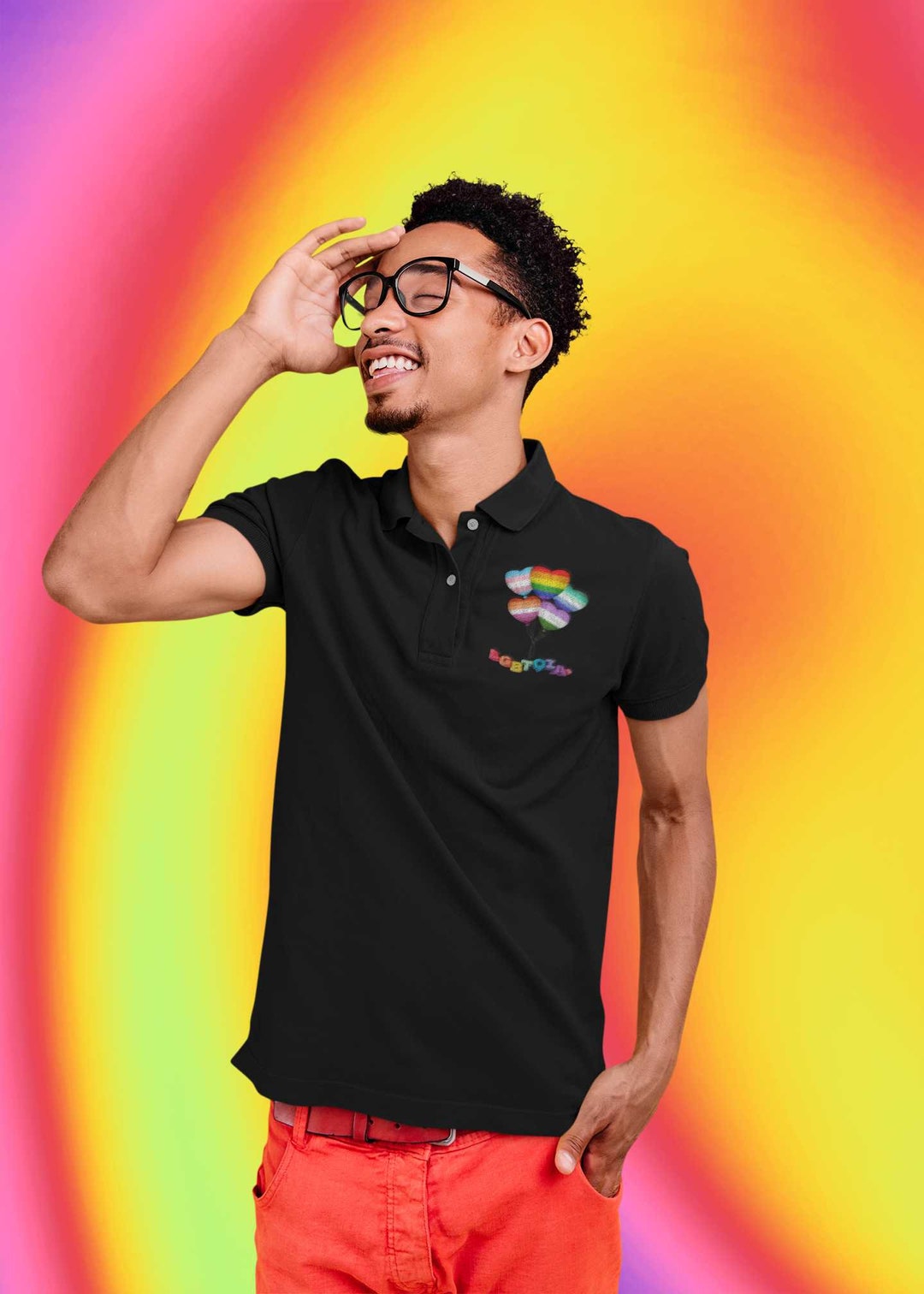 Pride Heart Balloons Polo Shirt: LGBT Equality Rainbow Design - Etsy