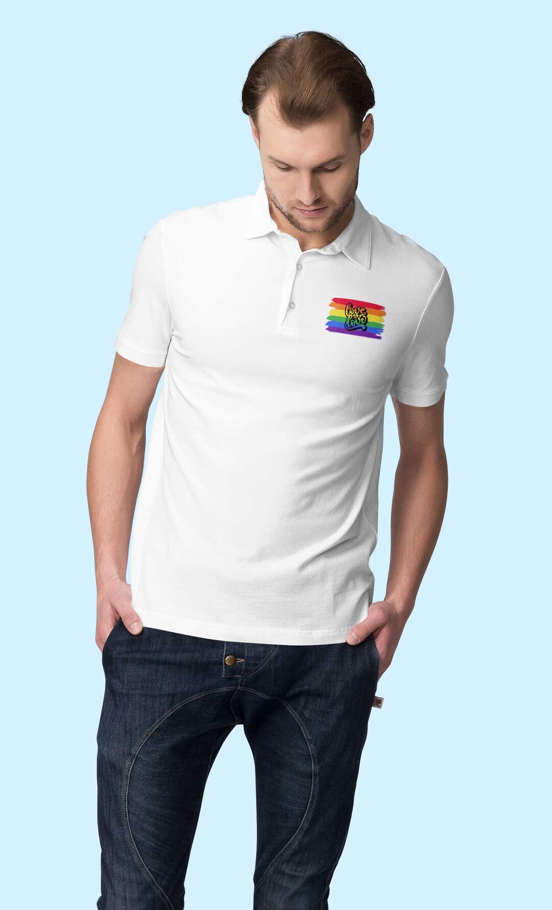 Love is Love Pride Polo Shirt: Rainbow LGBT Ally Tee - Etsy
