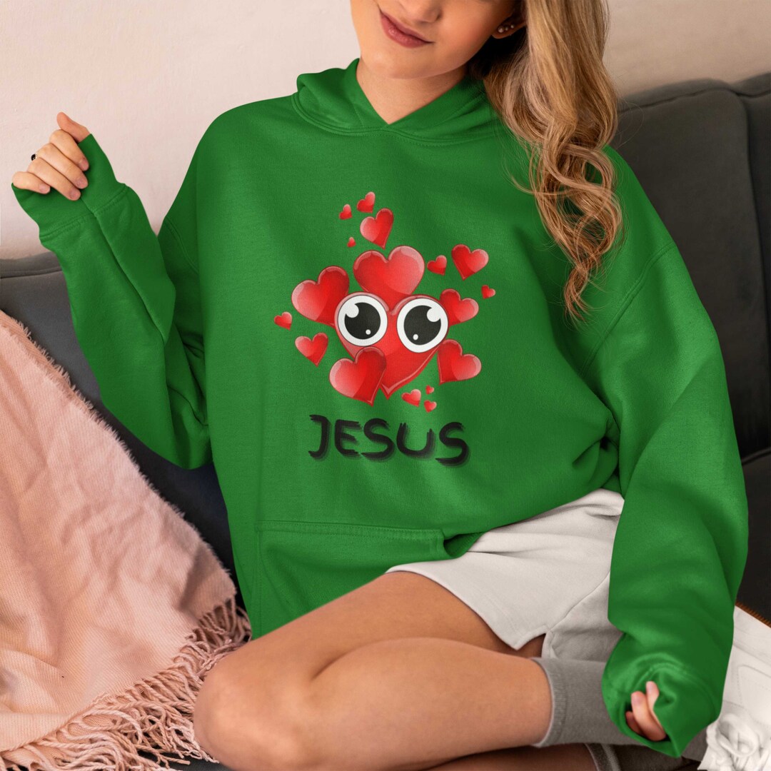 Eye Love Jesus Pullover Hoodie Jesus Hoodie | Christian Sweatshirt ...