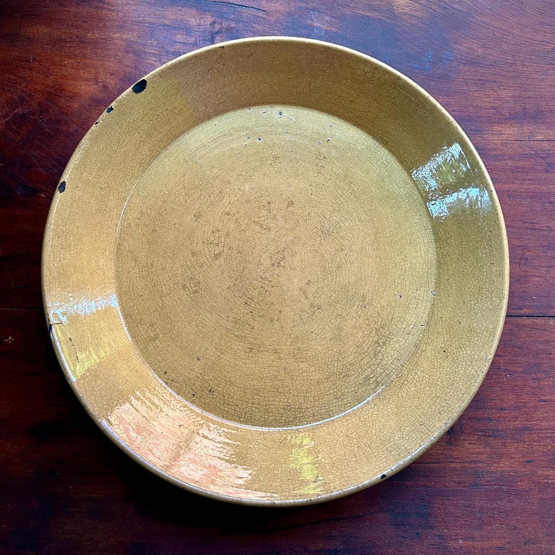 Antique Yellow Ware Plate - Etsy