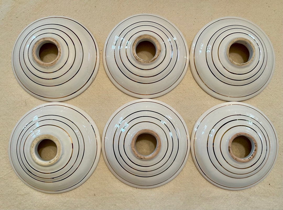 6 Large Porcelain Bobeches for Candles - Etsy