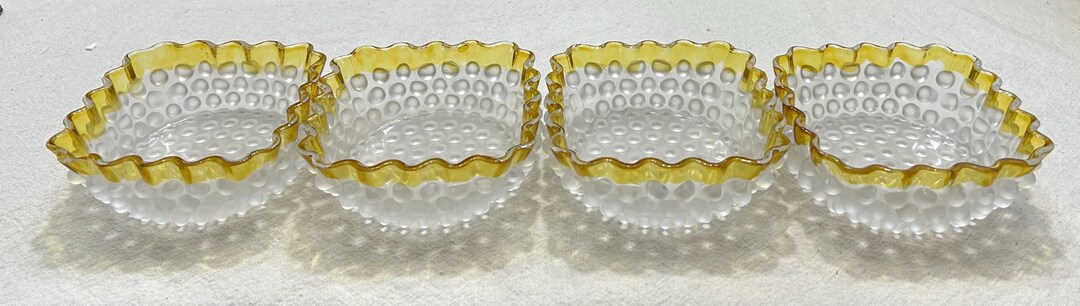 Set 4 Brockunier Dew Drop Hobnail #323 Francis Ware Berry Bowls - Etsy