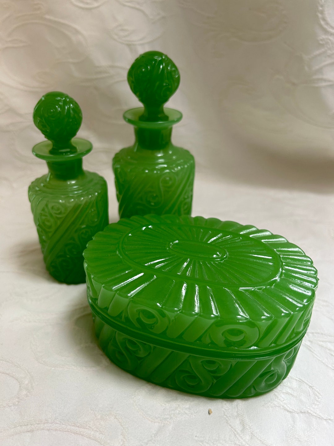 Green Opaline Glass FRENCH PORTIEUX VALLERYSTHAL - Etsy