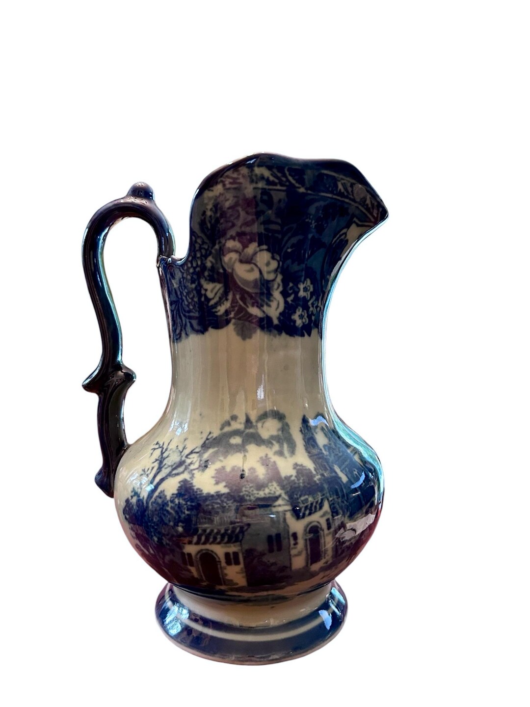 Vintage Reproduction Flow Blue Victoria Ware Pitcher - Etsy