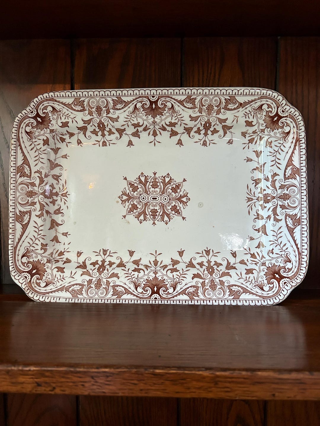 T.& R. BOOTE Antique Brown Transferware Platter - Etsy