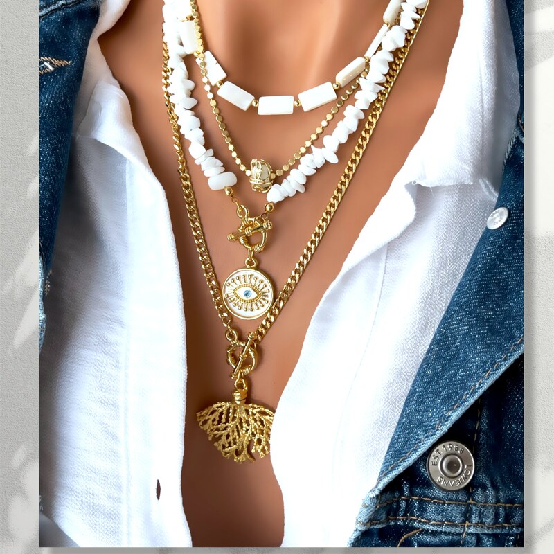 Bohemian Layered Necklace - Etsy