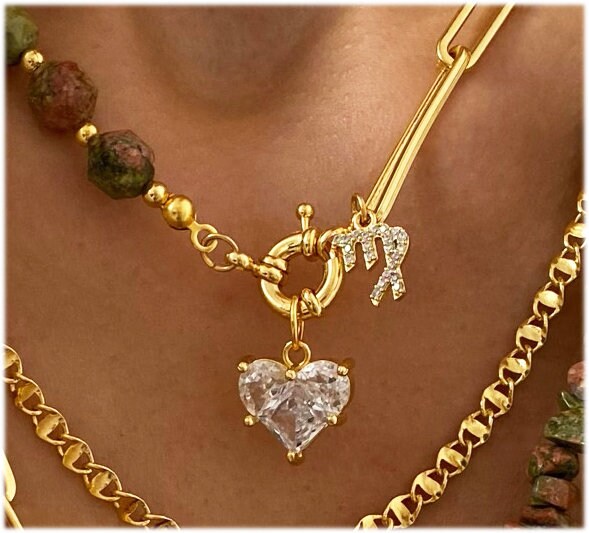 Gold Layered Necklace, 18K Gold Plated Layering Chain Necklace Set ...