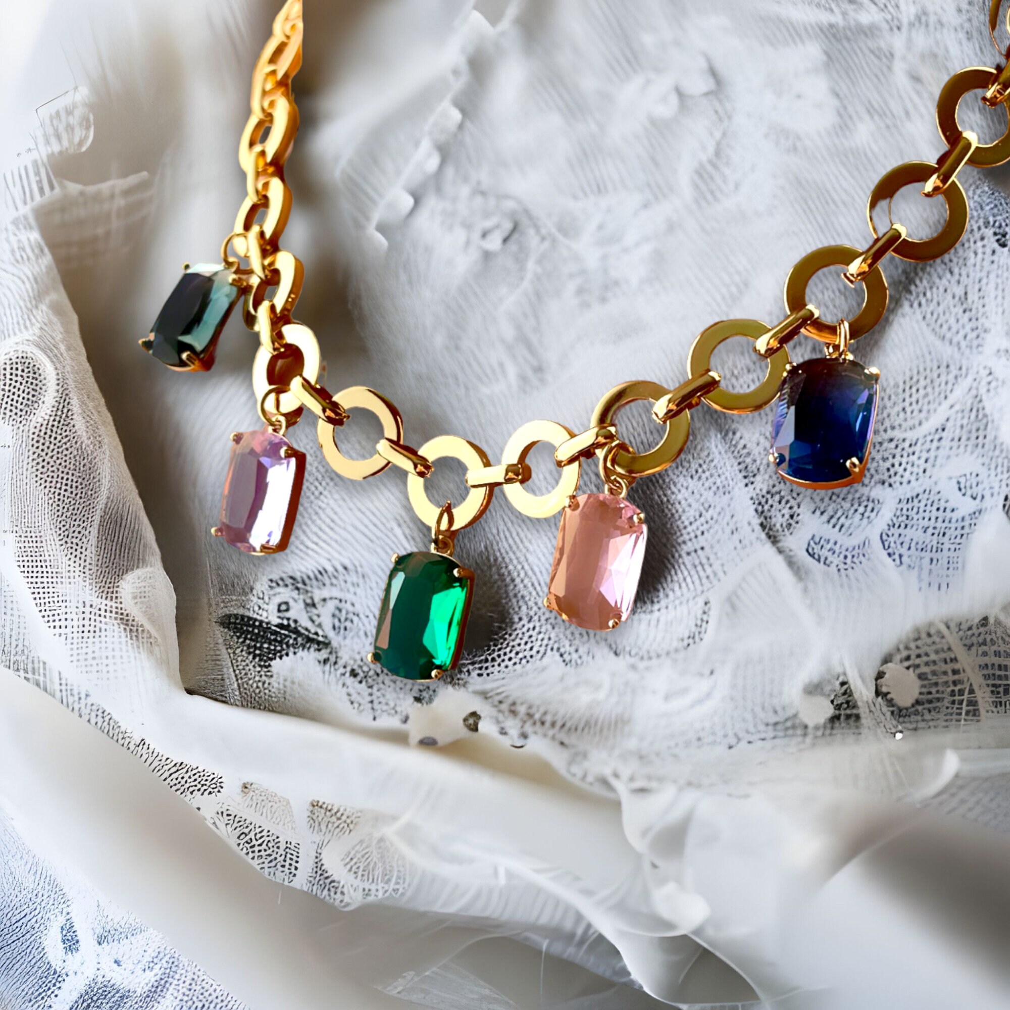 Layered Chunky Chain Necklace, 18K Gold Filled Chain Necklace, Layering ...