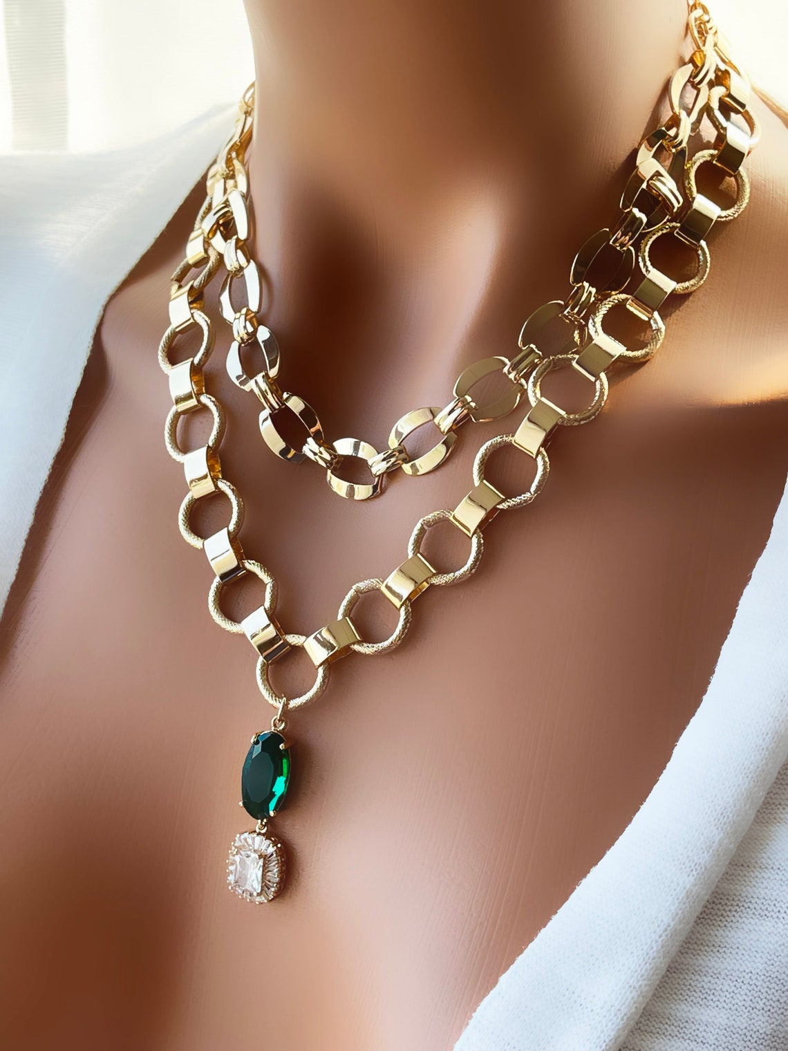 Gold Chain Necklace Set, Gold Layered Necklace, Rope Chain Jewelry ...