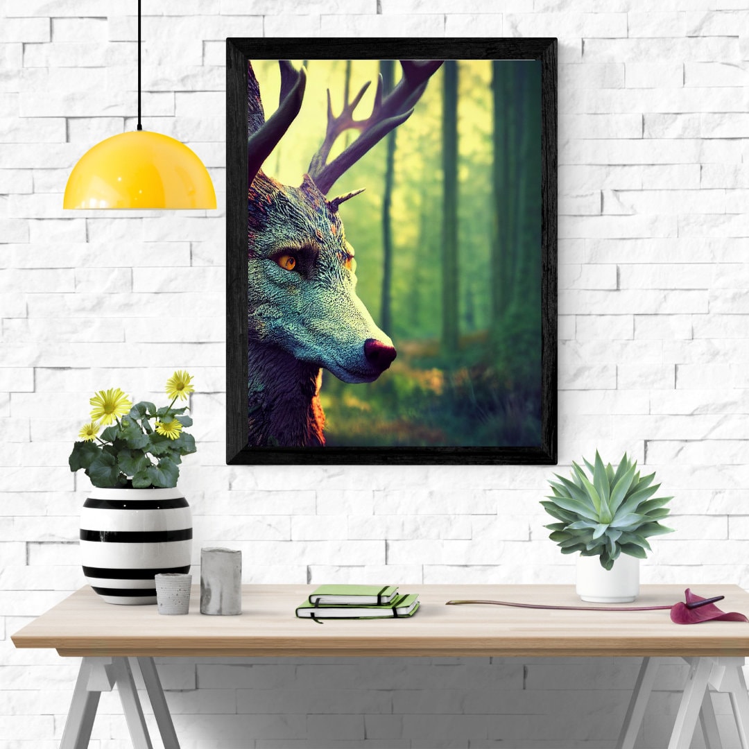 The Deer , Witch Ai Wall Art Print, Witch Ai Prints, Ai Created, Ai Art ...