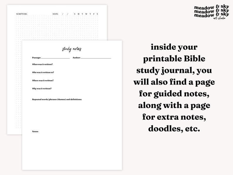 Printable Bible Study Journal Worksheets Bible Study Notes Guide ...
