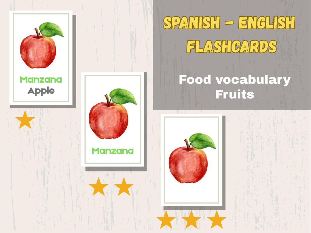 Spanish English Flashcards | Food Vocabulary | Printable ESL Learning ...