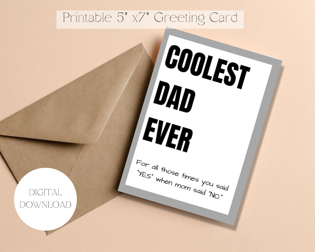 Fathers Day, Fathers Day Card, Printable Fathers Day Card, Funny ...