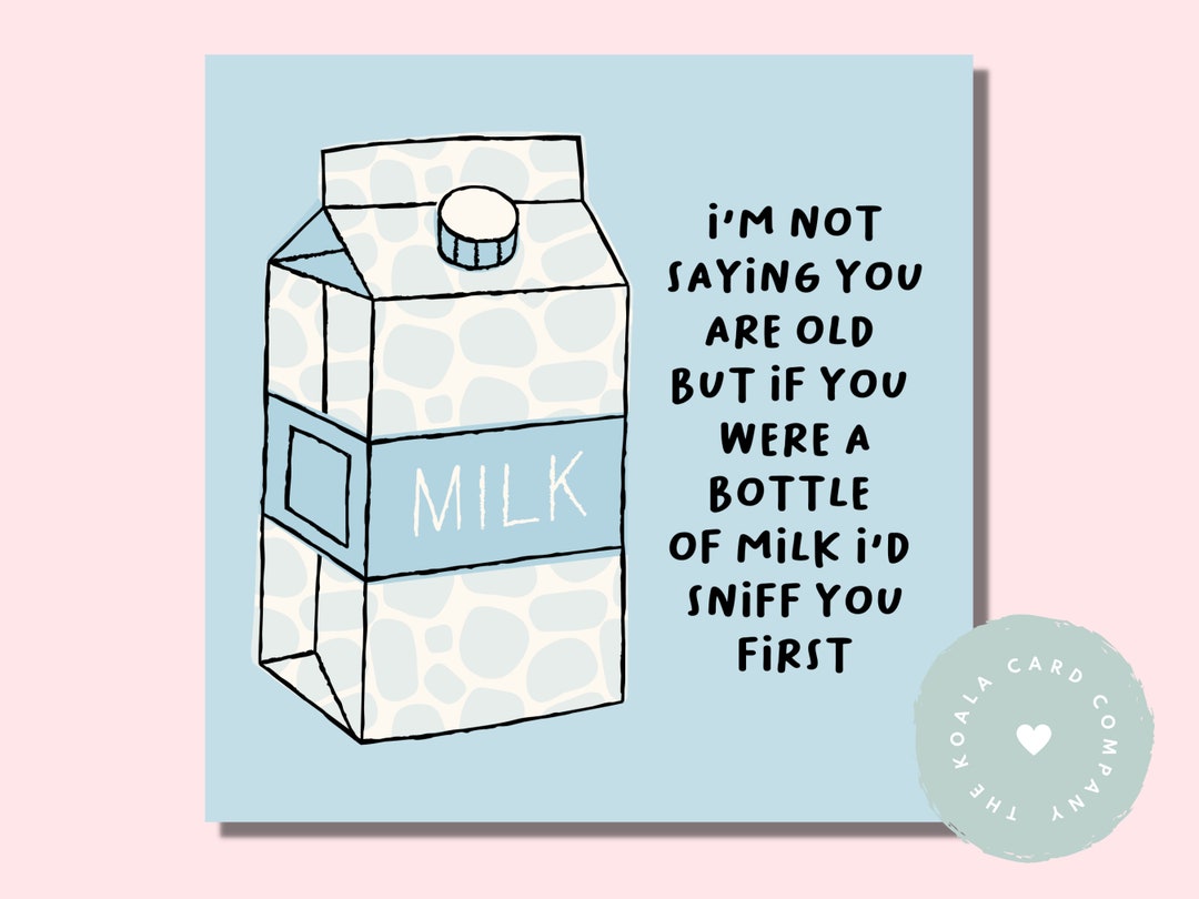 Funny Old Milk Birthday Card Personalised Birthday Card - Etsy