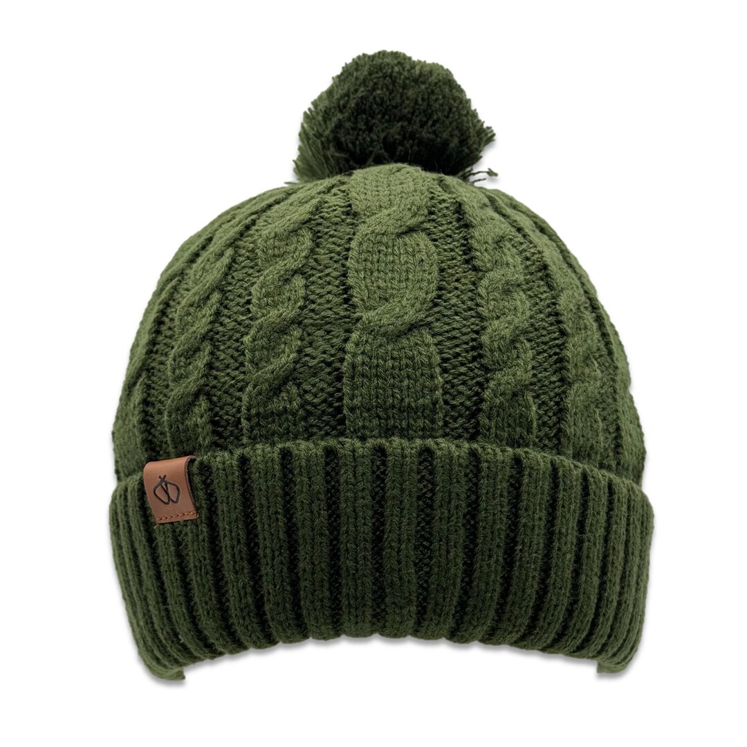 Satin Lined Green Bobble Hat - Etsy
