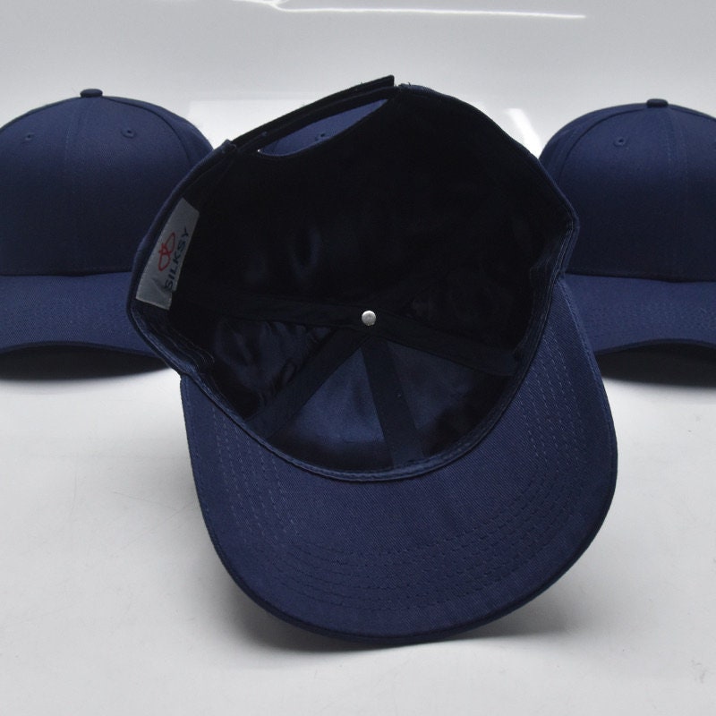 Satin Lined Navy Blue Baseball Cap - Etsy