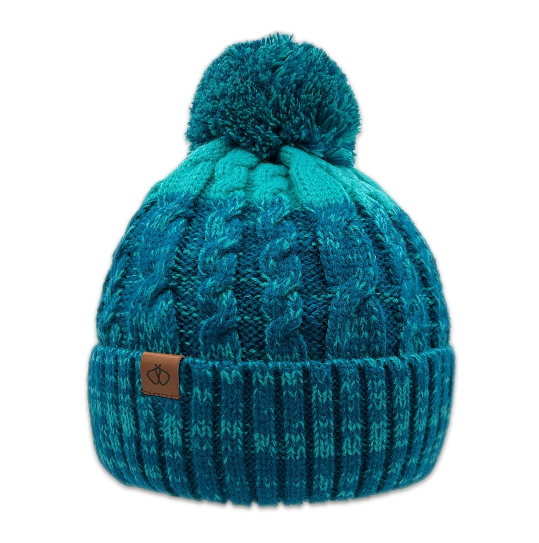 Satin Lined Children's Blue and Blue Bobble Hat - Etsy