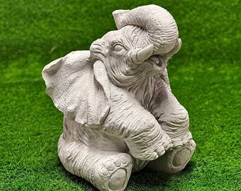 Outdoor Concrete Elephant Statue - Etsy
