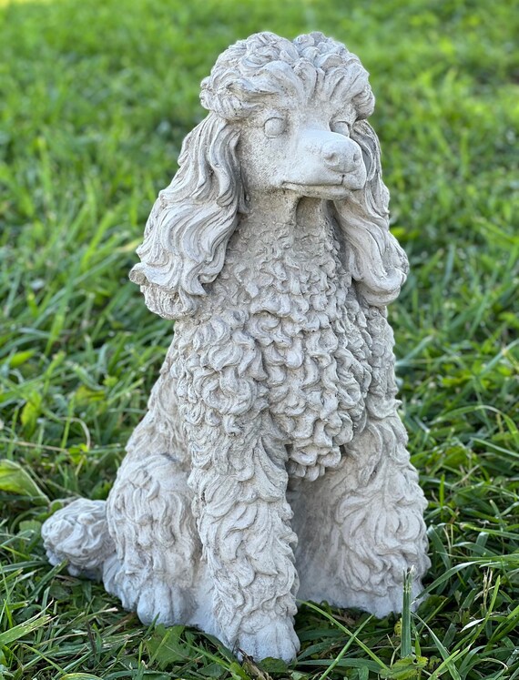 Poodle Dog Figurine Miniature Poodle Statue Dog Garden - Etsy