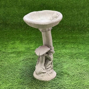 Toadstool Concrete Birds Bath Statue Massive Birds Bath Figure Outdoor ...