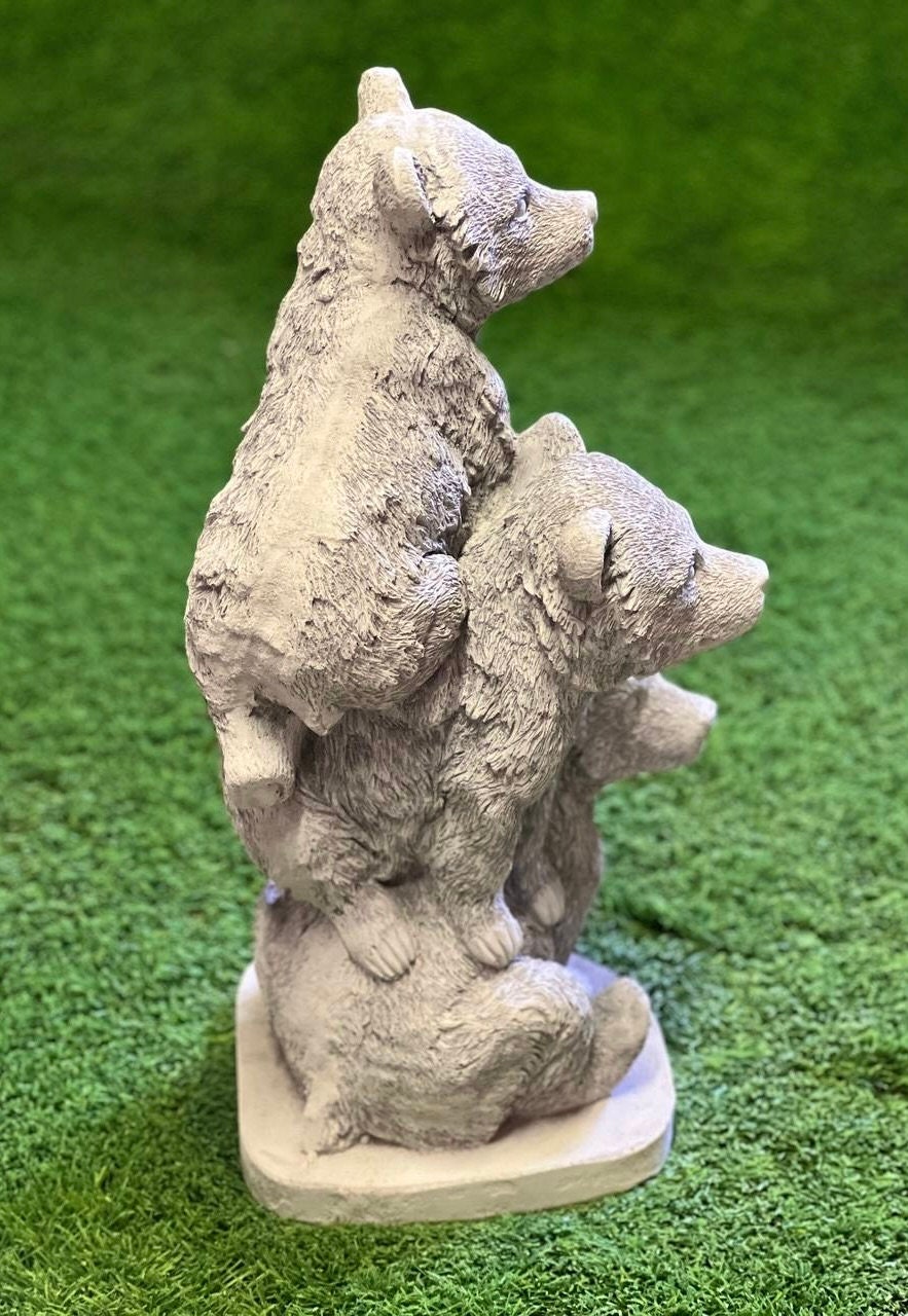 Three Bears on Stump Statue Concrete Brother Bears Figure - Etsy