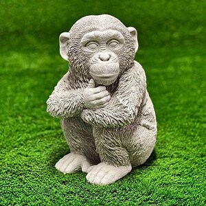 Sitting Monkey Statue Concrete Chimpanzee Monkey Figurine Wild Tropical ...