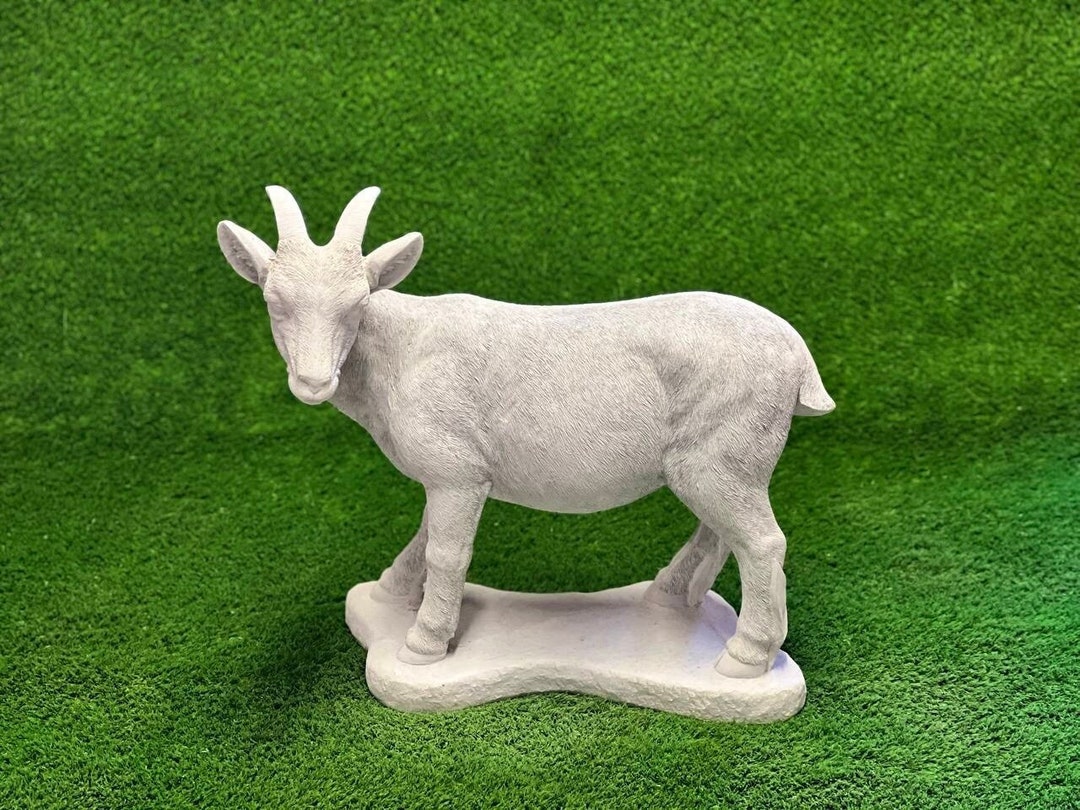 Massive Concrete Goat Statue Farm Large Goat Figurine Outdoor Garden or ...