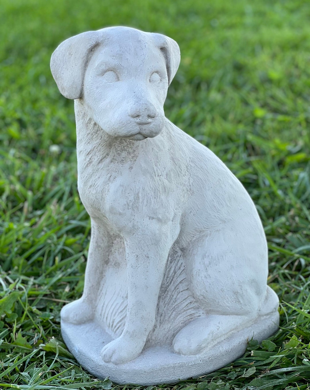 Concrete Labrador Dog Statue Sitting Puppy Figurine Realistic Dog ...