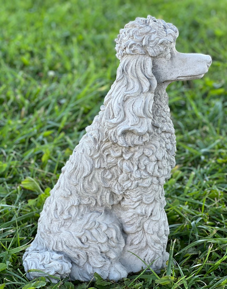 Poodle Dog Figurine Miniature Poodle Statue Dog Garden - Etsy