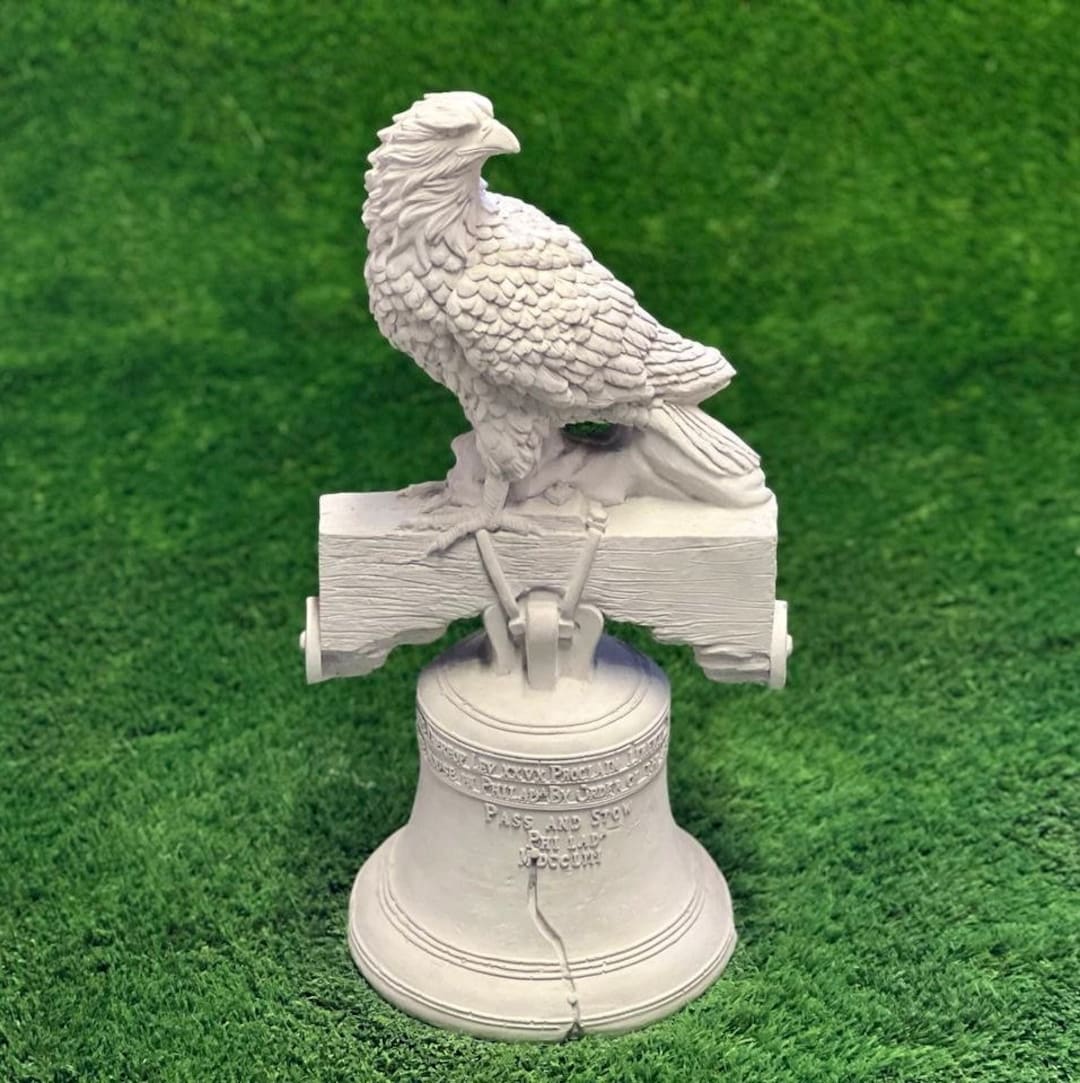 Eagle on Liberty Bell Statue Concrete Eagle Bird Sitting on Bell ...