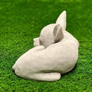 Curled up Chihuahua Dog Statue Indoor Sleeping Chihuahua Figure ...