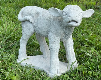 Concrete Cow Statue - Etsy